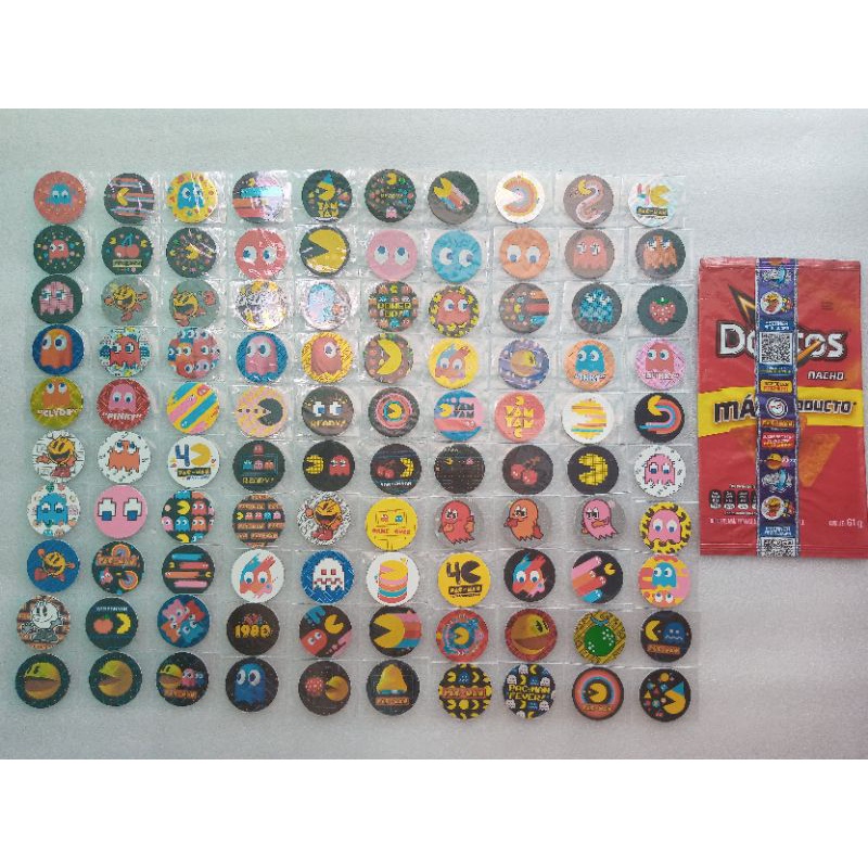 Coleção Completa 100 Tazos Pacman + Embalagem (Mexico) | Shopee Brasil