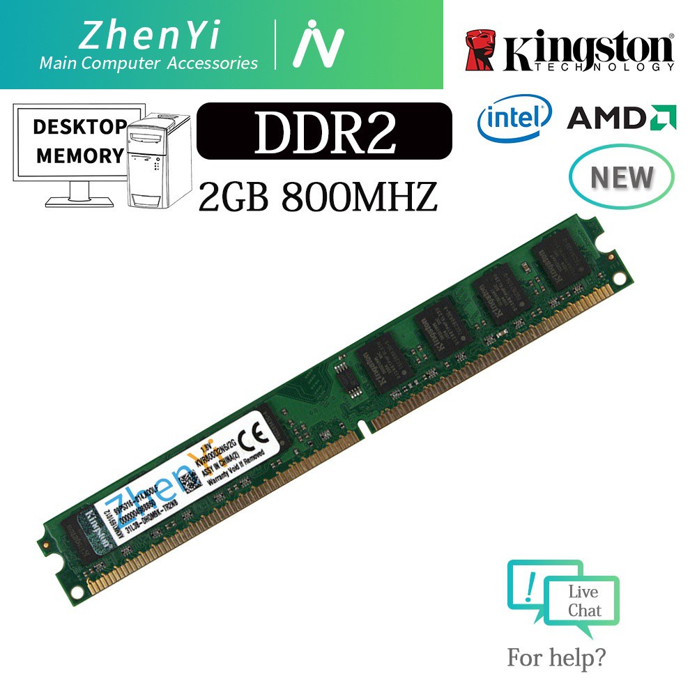 Kingston 2gb Ddr2 Ram 800mhz Longo Dimm Para Pc Ram Memória Desktop Pc2 ...