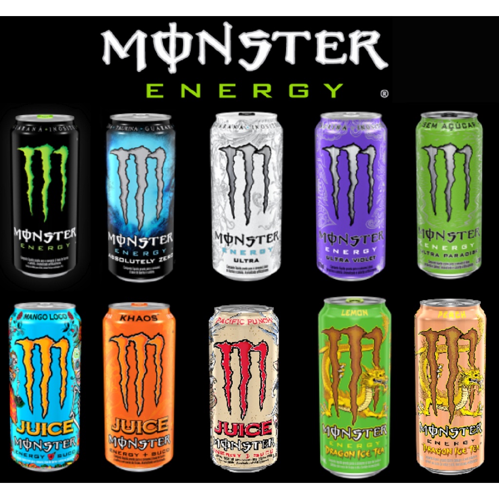 Energético Monster Energy - Kit com 10 Latas de 473ml cada (Kit com ...