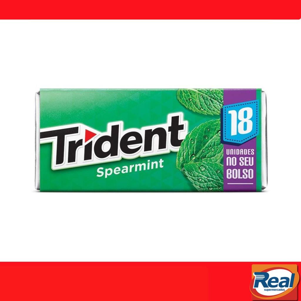 Goma de Mascar Menta Blueberry Zero Açúcar Trident Max Envelope 16,5g 5 ...