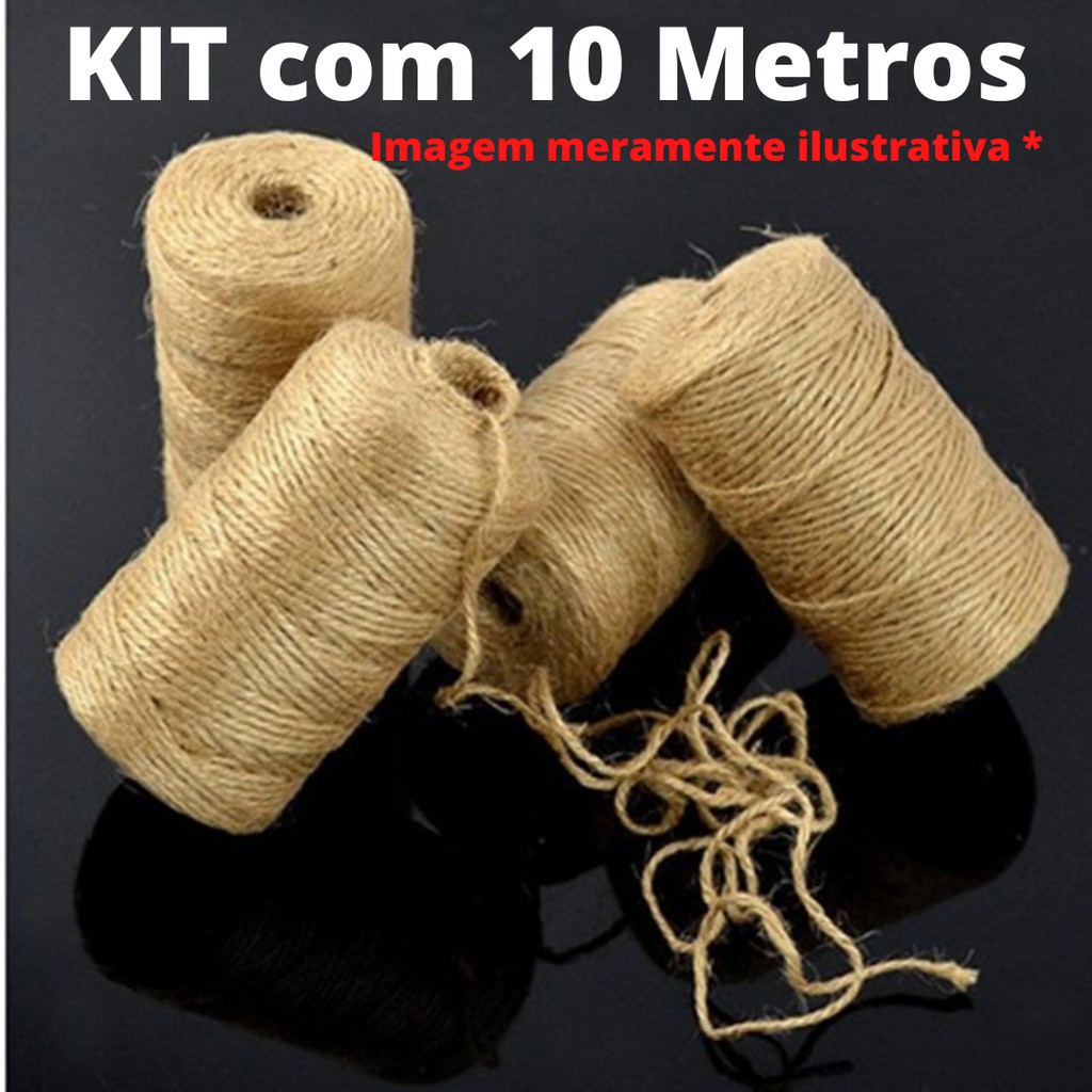 Corda Barbante Fio Cordão Fino Sisal Artesanato 10 Metros - 2mm ...