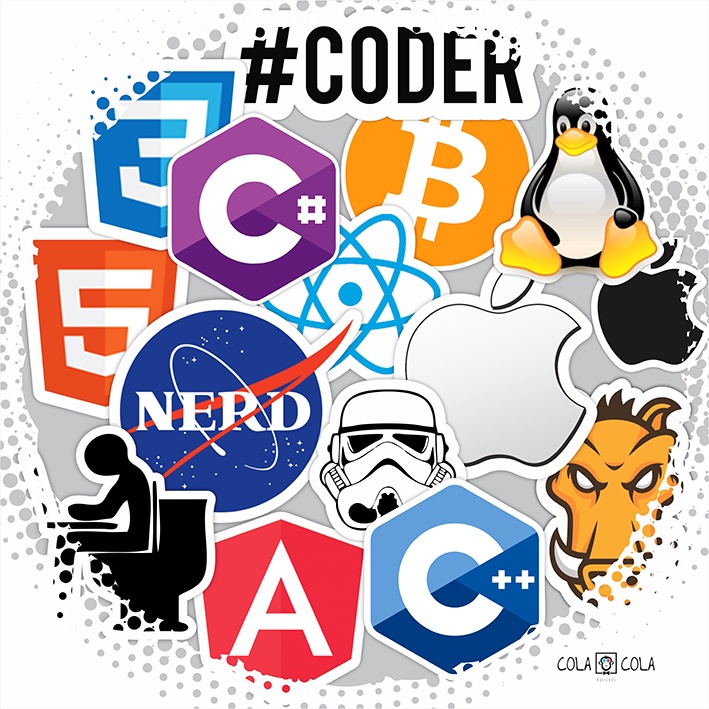 Kit de adesivos Sticker Programador/ Programas para Notbook/ Geek Nerd- 70 unidades - Pronta ...