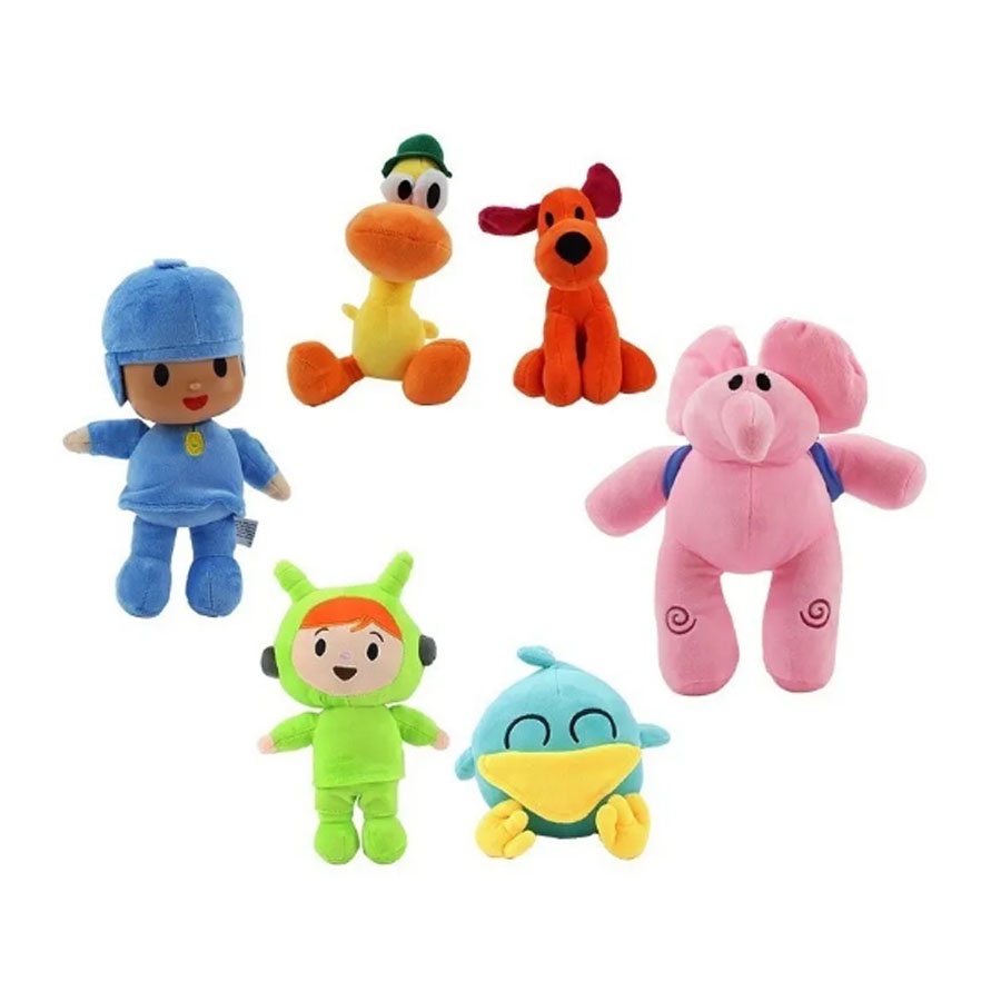Turma Pocoyo 6 Bonecos Pelúcia Bandai Completo Pronta Entrega Pelúcia ...