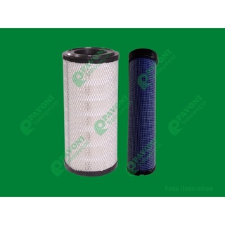 Kit de filtros de ar do motor interno e externo para retroescavadeira ...