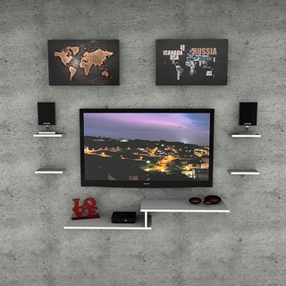 Rack Suspenso Com Nicho e prateleiras painel de tv sala | Shopee Brasil