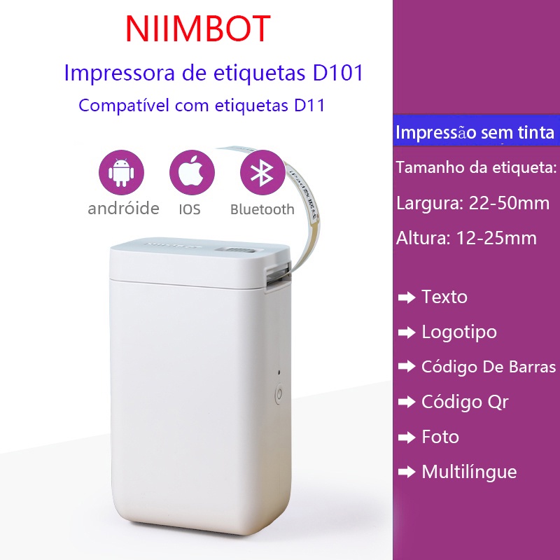 NiiMbot D101 Adesivo De Etiqueta Com Nome/Fabricante De 12-25mm De ...