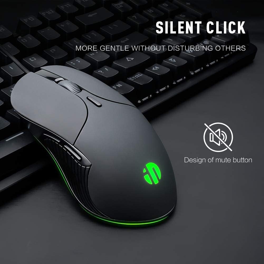 Mouse Gamer 4 Cores Inphic PB1 Clique Silencioso DPI 4800 Ajustável ...