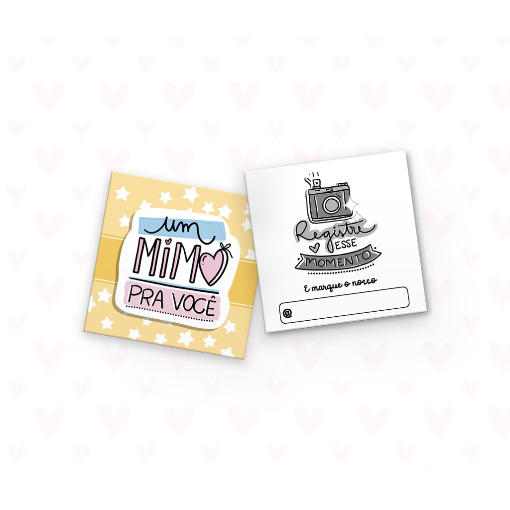 50 mini cartão tag um mimo pra você, mimo pra cliente envio brinde pra ...