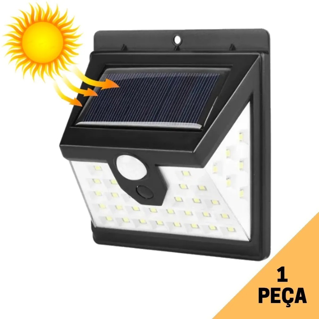 Refletor Balizador Solar 40 Led Sensor De Presença Externo Envio ...