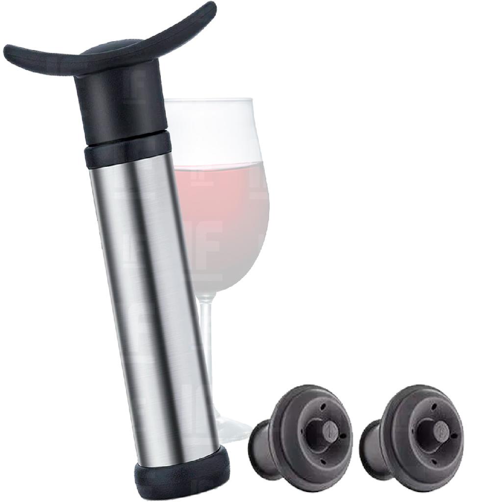 Kit Bomba A Vácuo Salva Vinho Com 2 Rolhas Tira O Ar Garrafa ...