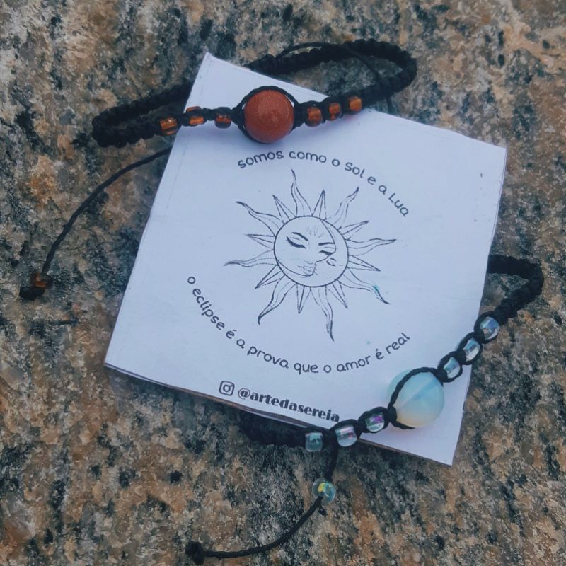 Pulseira conjunto Sol e Lua | Shopee Brasil
