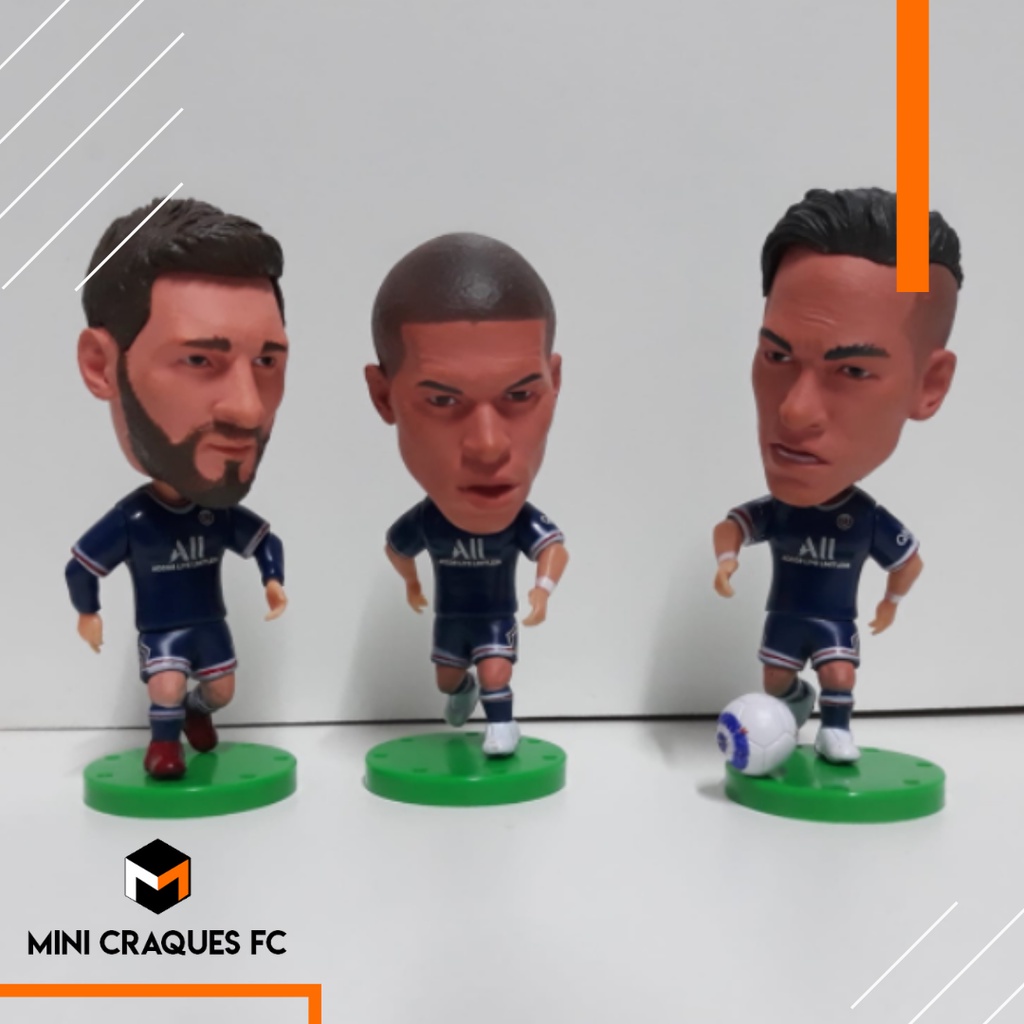 Combo Trio PSG Messi Neymar e Mbappé Mini Craque - 3 Bonecos em ...