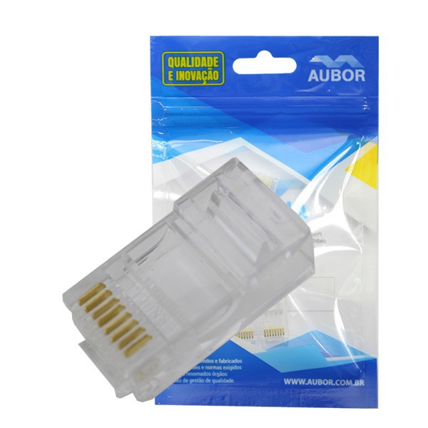 Kit Com 6 Conectores Plug Rj45 - Conector para rede | Shopee Brasil