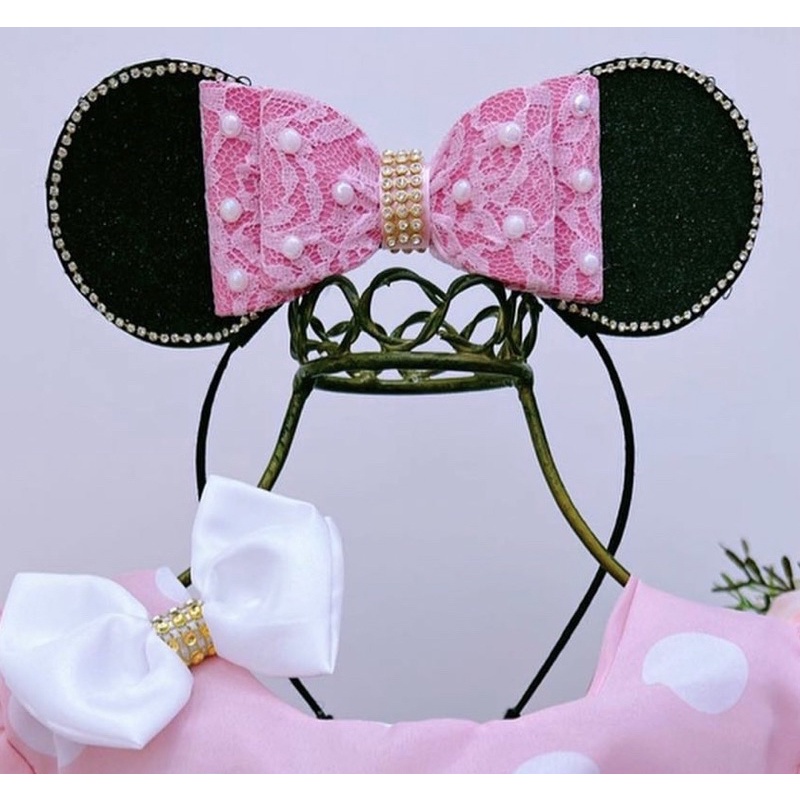 tiara minnie rosa luxo infantil | Shopee Brasil