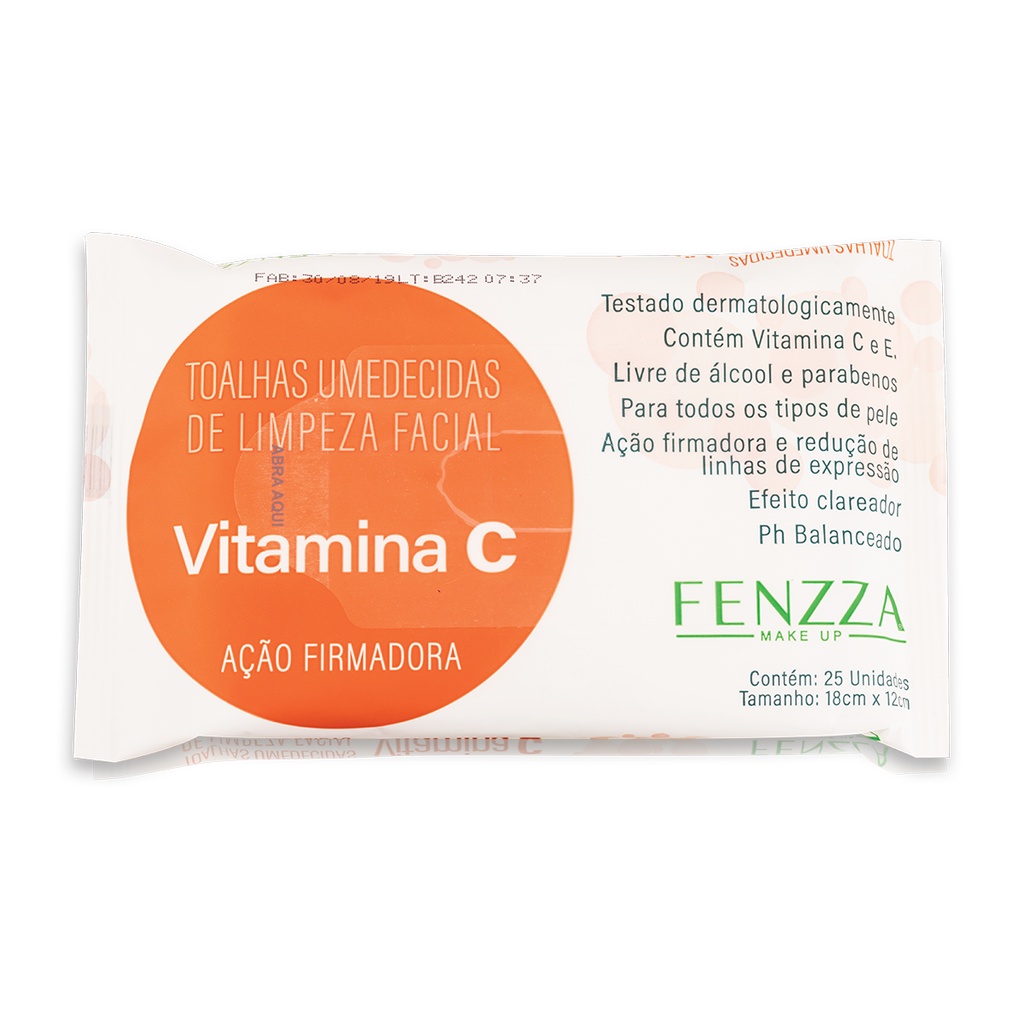 Fenzza Toalhas Umedecidas De Limpeza Facial Com Vitamina C Shopee Brasil