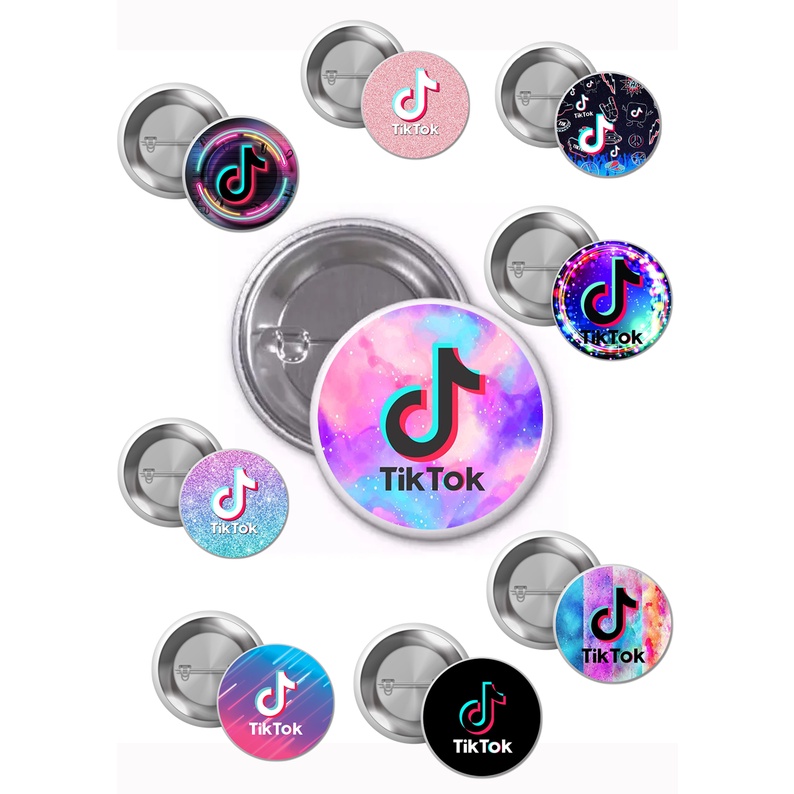 Bottons Tema Festa Tik Tok Broche Lembrancinha Personalizado 4,5cm ... Bottons Tema Festa Tik Tok Broche Lembrancinha Personalizado 4,5cm ...