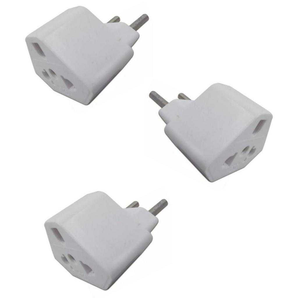 Kit 3 Plugs Adaptador Universal Branco 20A | Shopee Brasil