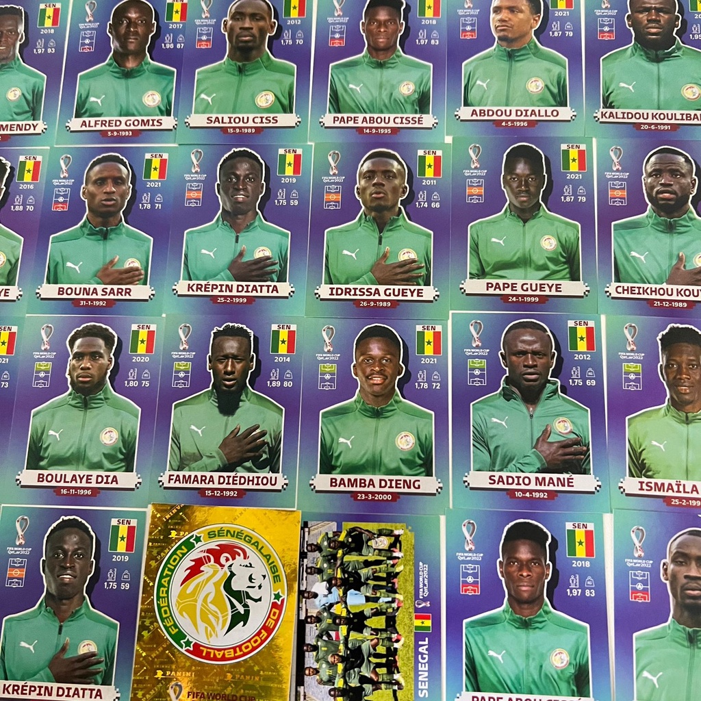 Figurinha Avulsa Original dos Jogadores da Seleção do SENEGAL do 1 ao ...