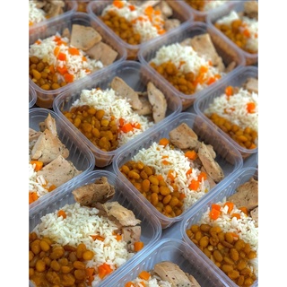 24un Pote Marmita Descartável 250 / 350 / 500 / 750 / 1000ml Fitness Fit Freezer Microondas ...