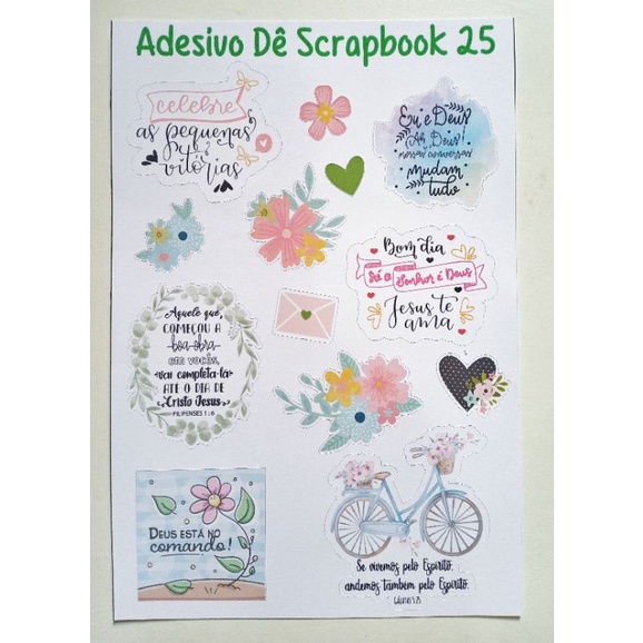 Adesivo Devocional 025, para scrapbook, arte devocional, Bible ...