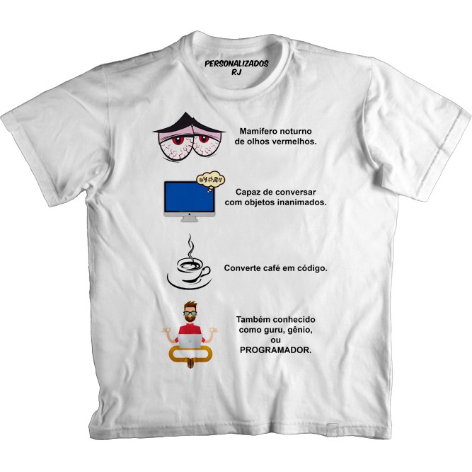 Camiseta DEFINIÇÃO DE PROGRAMADOR - CIÊNCIA DA COMPUTAÇÃO - CIENTISTA ...