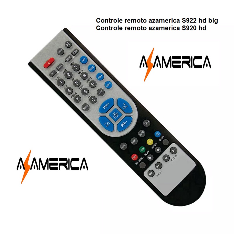 Controle remoto Azamerica s922 hd big Pronta entrega | Shopee Brasil