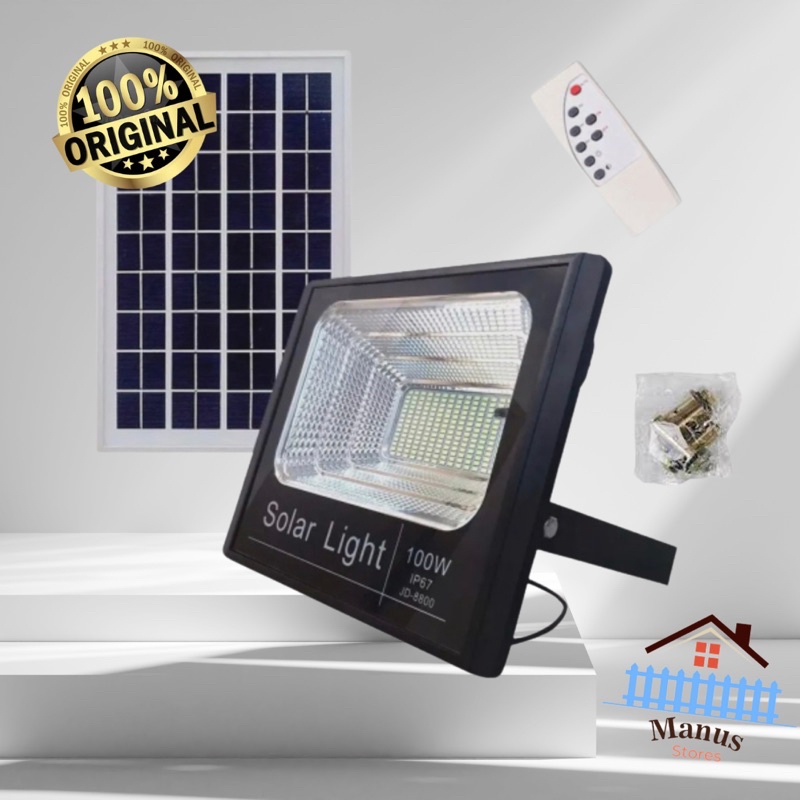 Refletor LED holofote 100w com placa SOLAR kit completo | Shopee Brasil