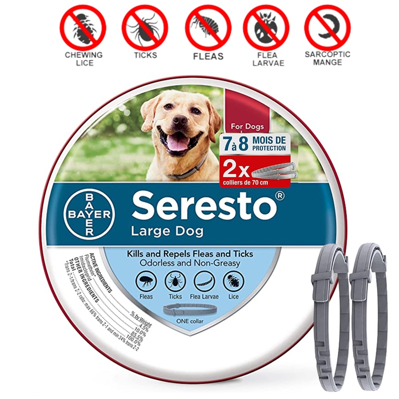 Coleira Bayer Seresto Para Pulgas E Carrapatos Cães Gatos , Pacote de ...