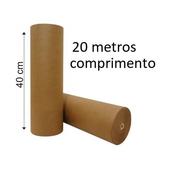 Rolo de papel pardo 40cm de largura por 20 metros comprimento 80g ...
