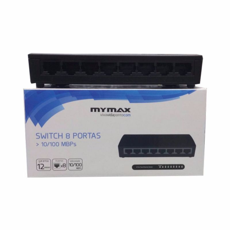Switch Mymax 8 Portas 10/100Mbps MSWI-S1008D | Shopee Brasil