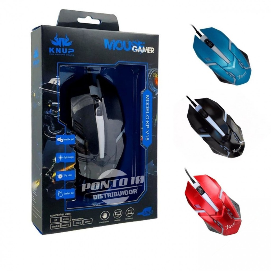 Mouse Gamer Knup Kp-v15 | Shopee Brasil
