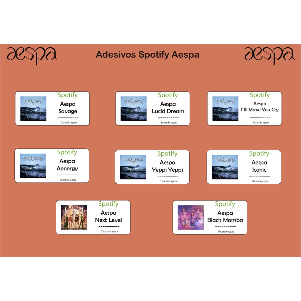Adesivo Spotify Aespa | Shopee Brasil