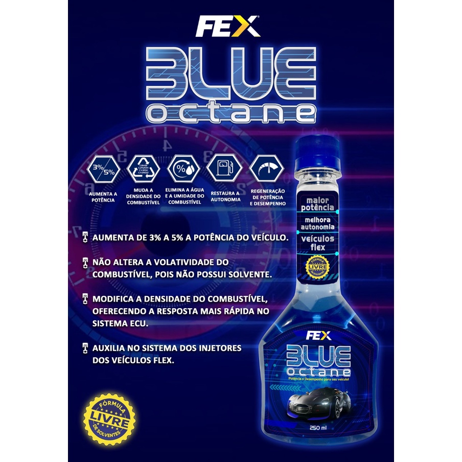 Aumentar Octanagem Fex Blue Octane 250ml | Shopee Brasil