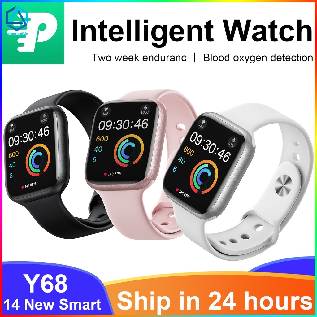 2022 Y68/D20 Smartwatch Relógio Inteligente Android/ios Pk DD68 pk x8 ...