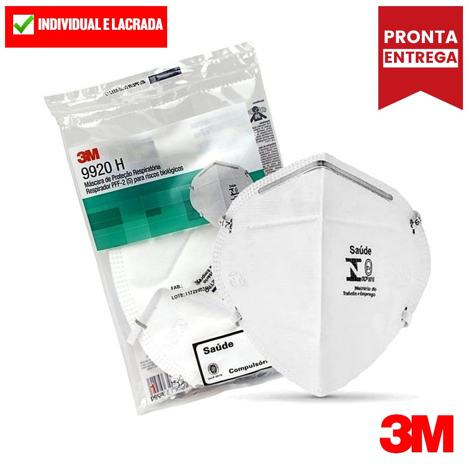 Kit 10 Máscara Descartável Dobrável 3M 9920H PFF2 Respirador N95 ...