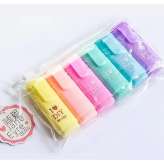 Kit 6 Marca Texto I Love Diy Fofos Marcadores de Texto Coloridos ...