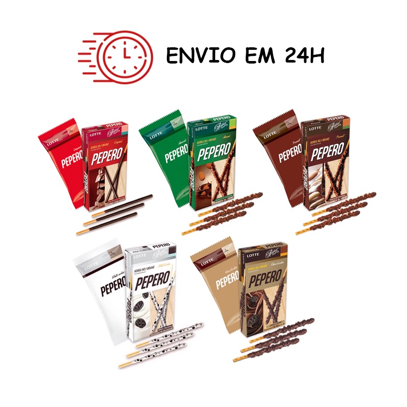 Pepero Biscoito Palito de Chocolate Coreano - LOTTE - Sabores | Shopee Brasil