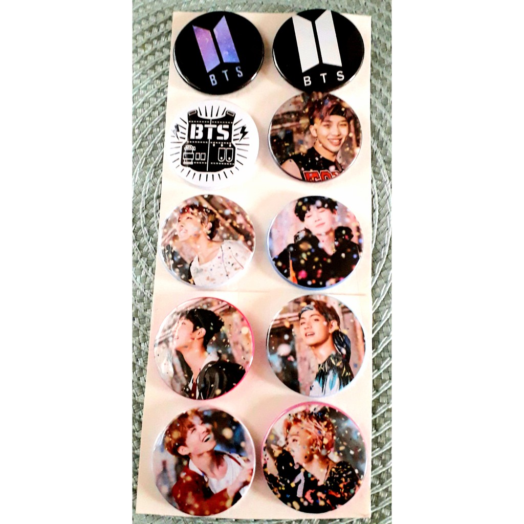 10 bottons kpop BTS | Shopee Brasil