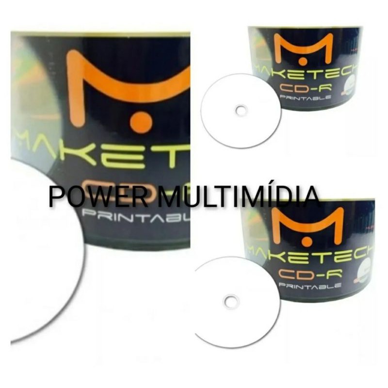 100 CD-R PRINTABLE MAKETECH 700 MB 80MINUTOS 52X ORIGINAL | Shopee Brasil
