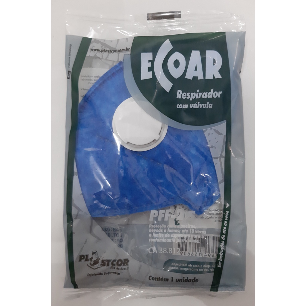 Máscara PFF2 S Ecoar N95 Respiratória C/ Válvula | Shopee Brasil