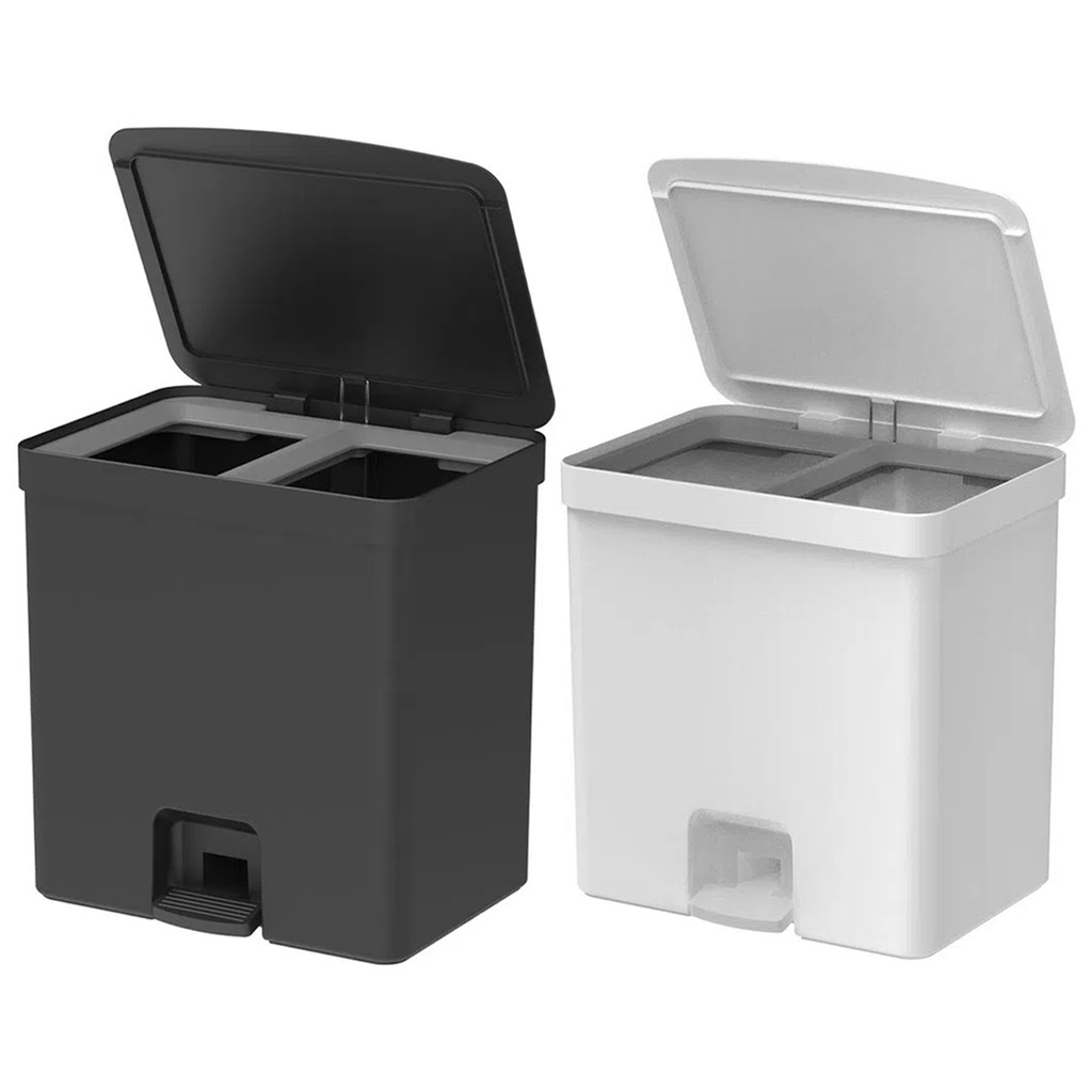 Cesto Lixo Lixeira 20 Litros com Pedal Recipiente Duplo Compartimento ...