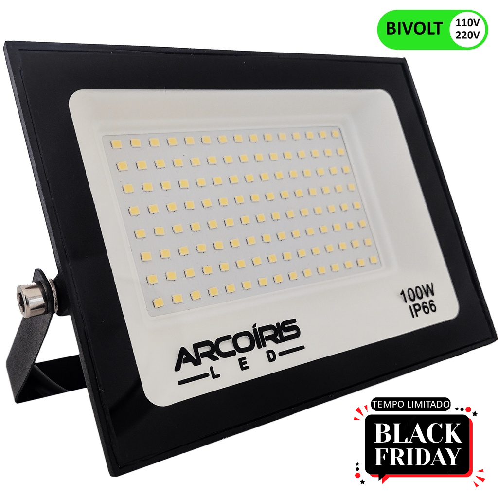 Holofote Refletor Super Forte Led 100w Bivolt Prova D'água Lumi Pronta entrega Envia já ...