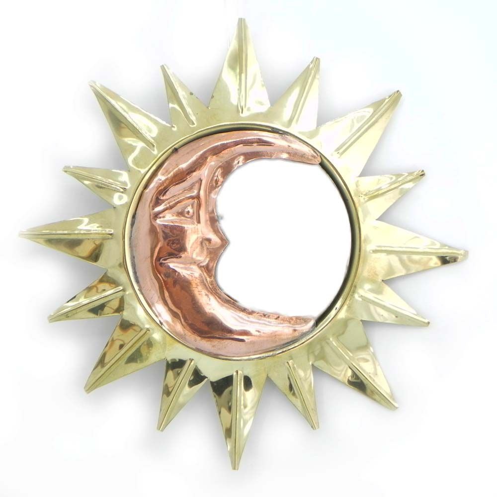 Espelho Sol e lua dourado M | Shopee Brasil