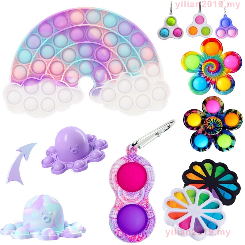 Pop It Fidget Toys Cjto Alívio Do Estresse Bolha Popit Simples Dimple ...