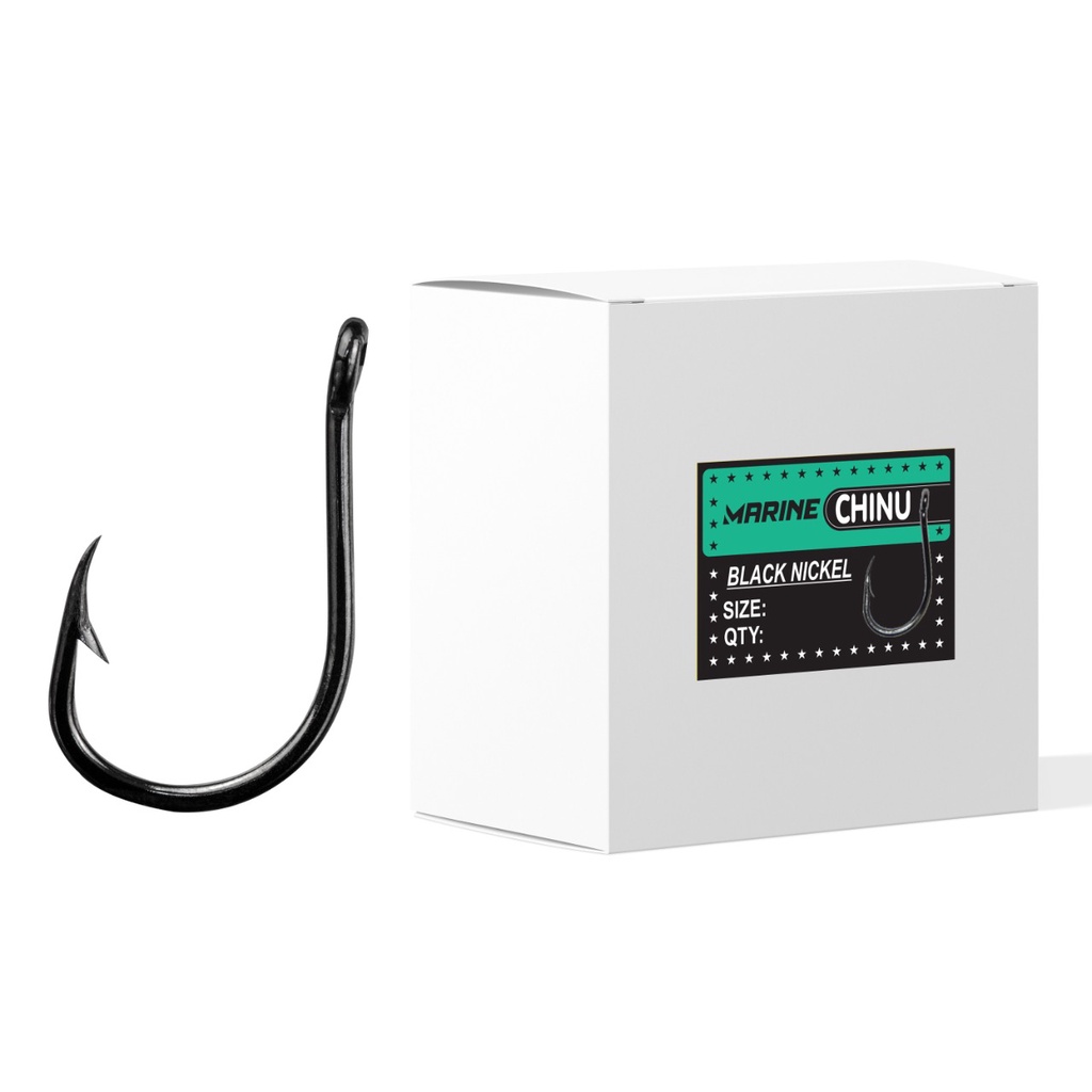 Anzol de Pesca Chinu Black Nickel Marine Sports Nº 2 ao Nº 9 - Caixa ...