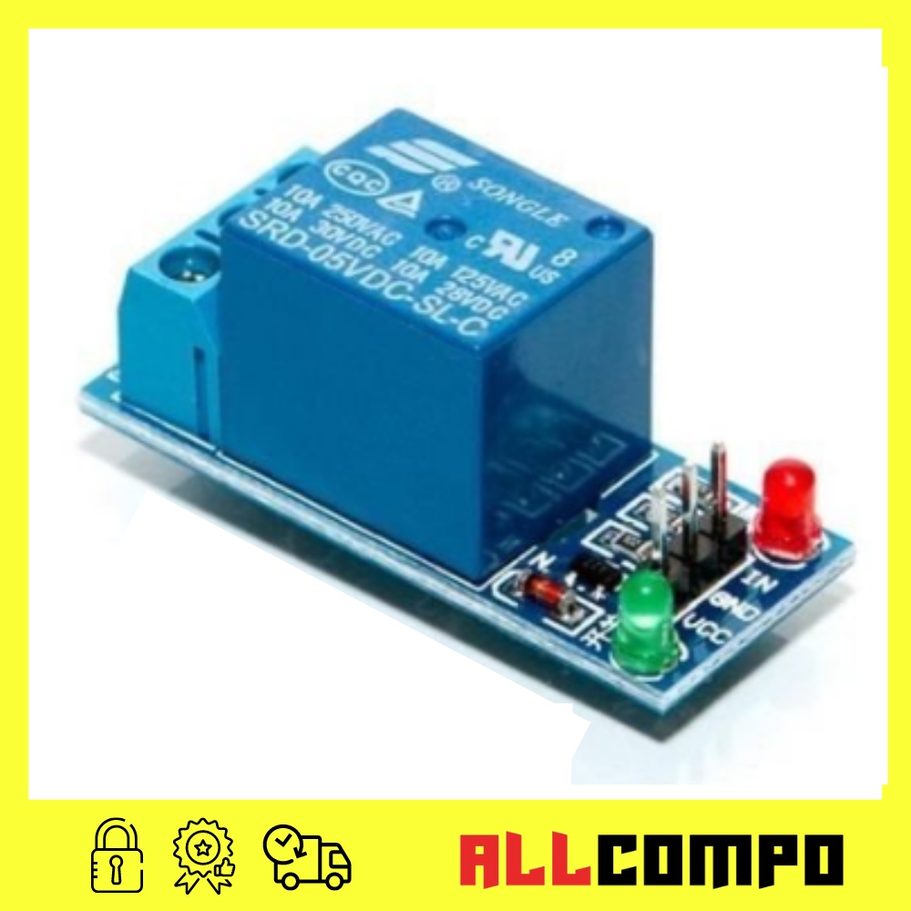 Módulo Relé 1 Canal 5V 10A com Led Indicador para Arduino | Shopee Brasil
