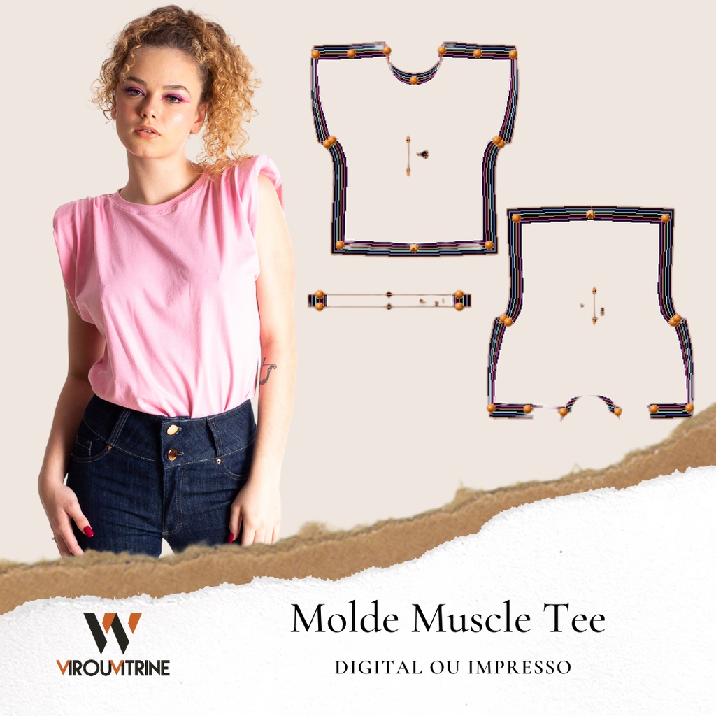 Molde T-Shirt Muscle Tee Ombreira | Shopee Brasil