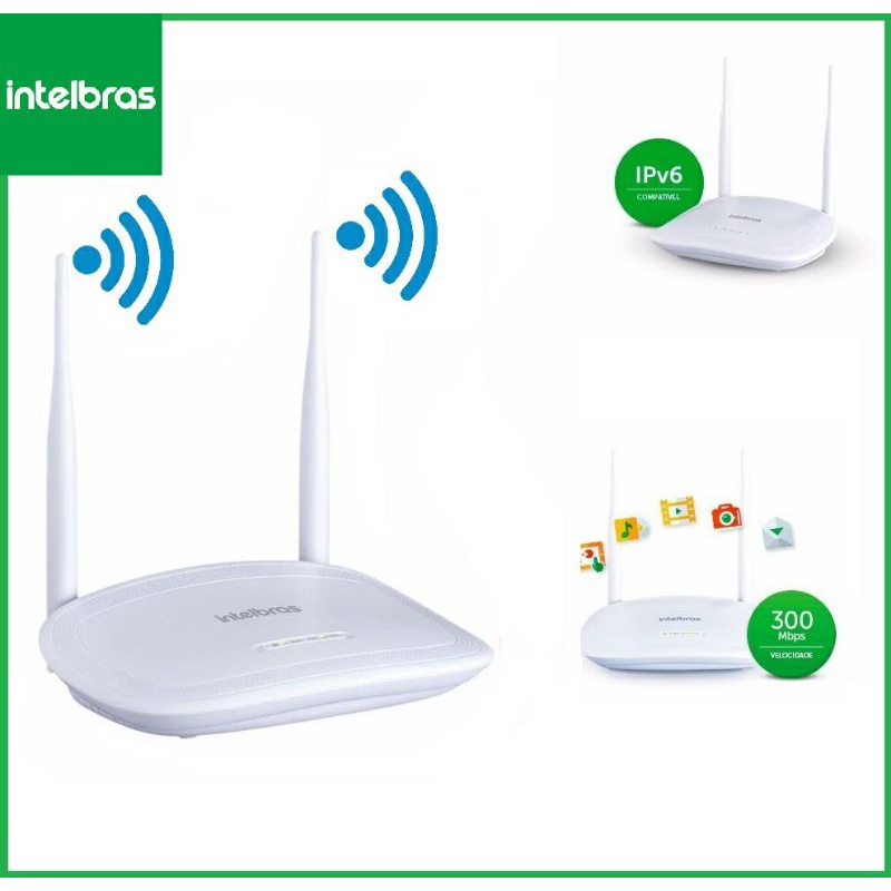 Roteador Repetidor Wifi Ipv6 Iwr 3000n Intelbras 300mbps 2 antenas ...