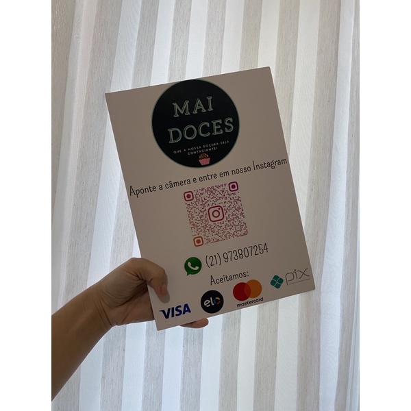 Placa Decorativa Mdf Qr Code Comercial Shopee Brasil