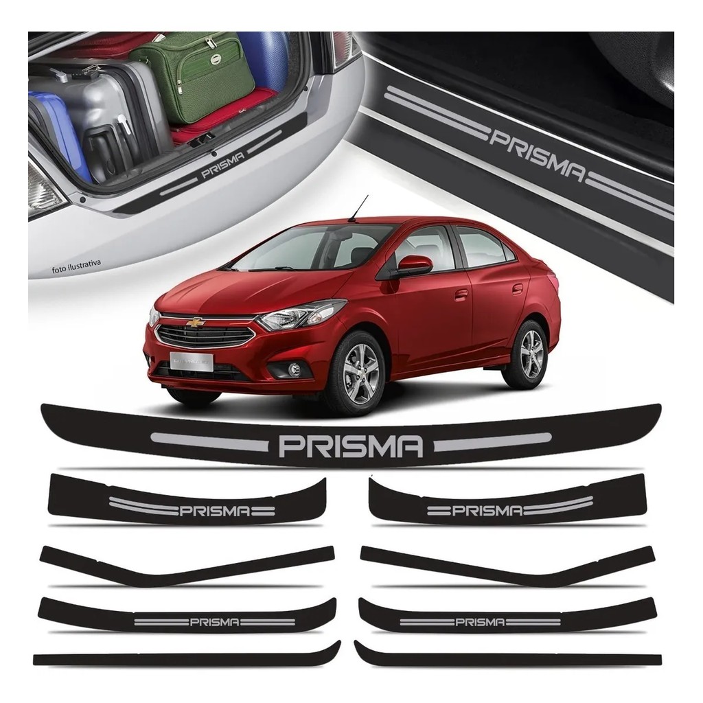 Kits Soleiras Gm Prisma 2012 A 2019 Porta E Mala Cinza | Shopee Brasil